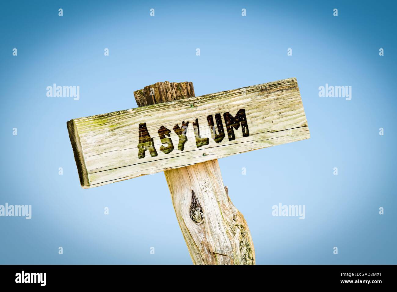 Street Sign to Asylum Stock Photo - Alamy