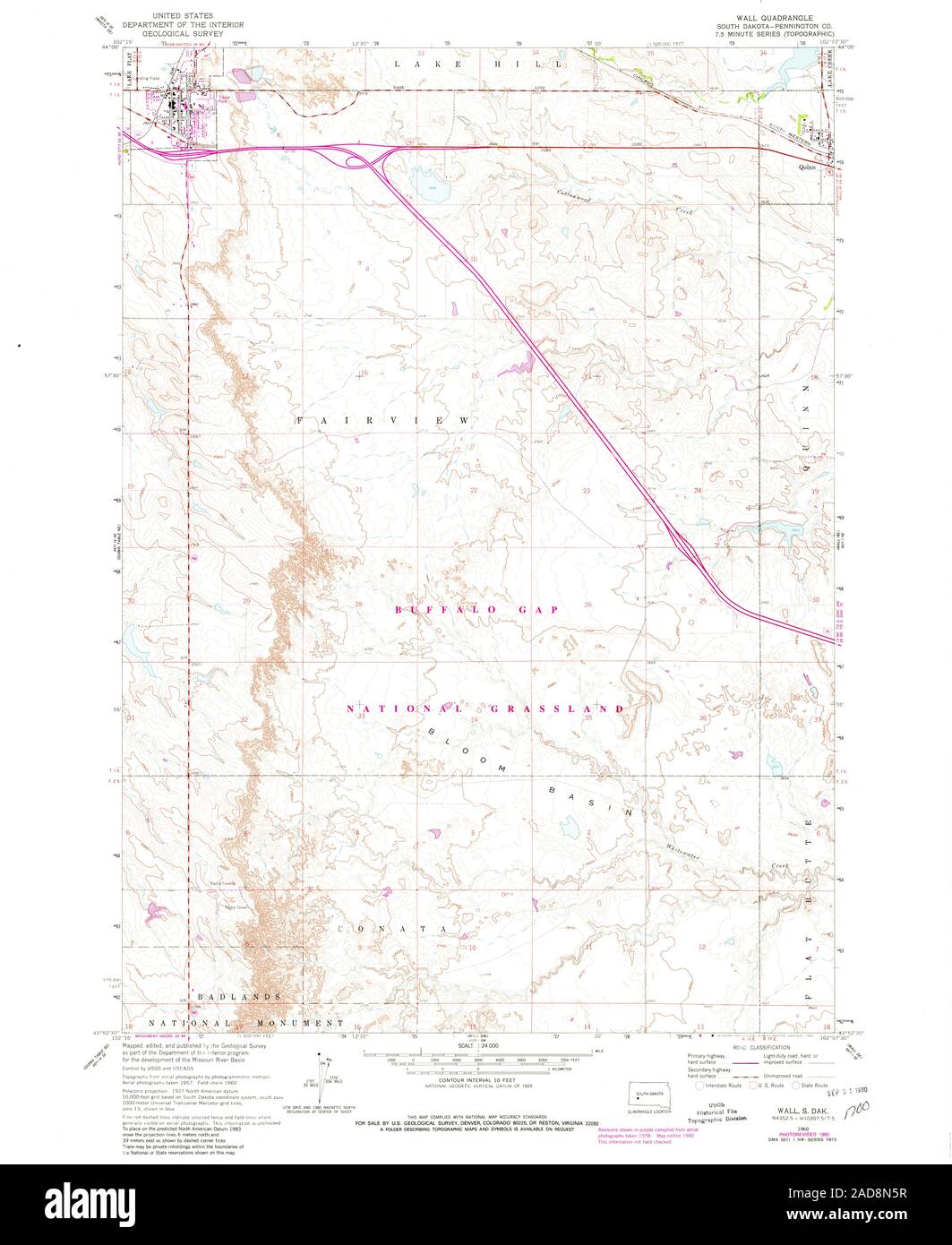 Map of wall south dakota hi-res stock photography and images - Alamy