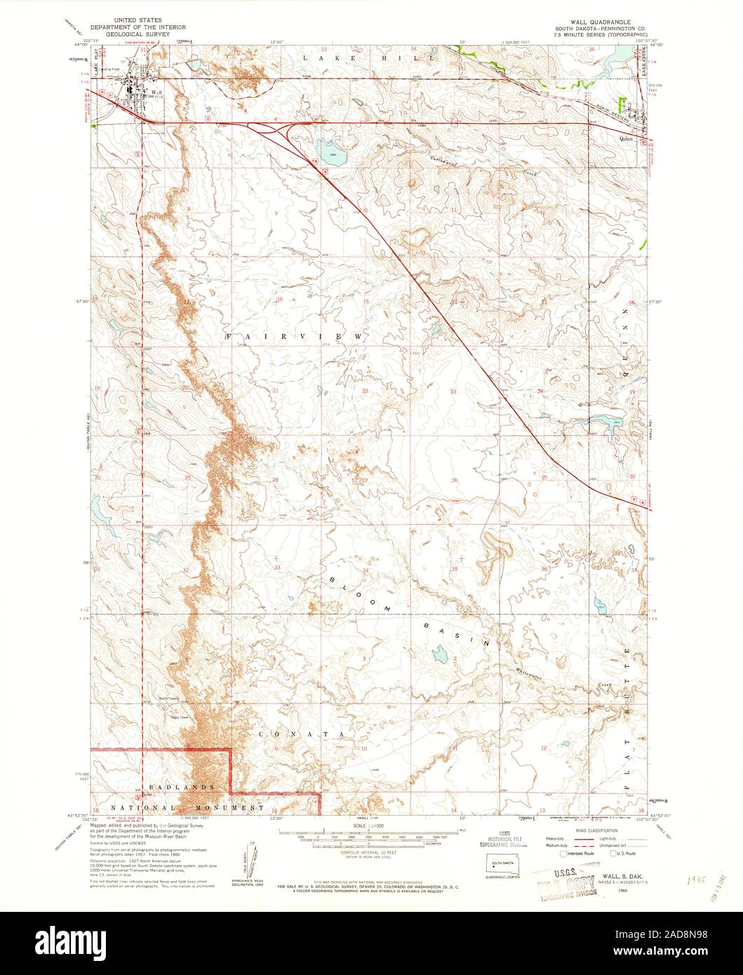 Map of wall south dakota hi-res stock photography and images - Alamy