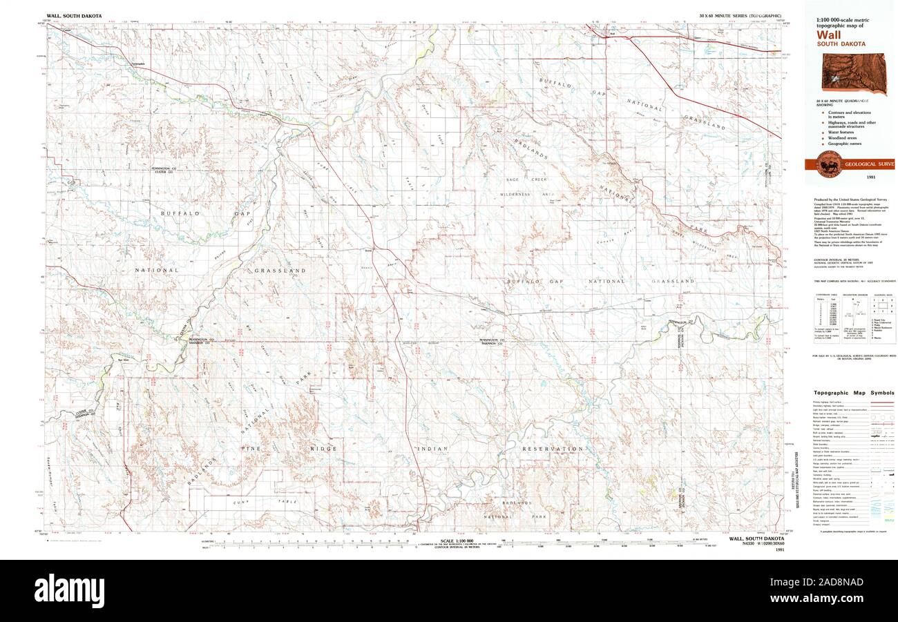 Map of wall south dakota hi-res stock photography and images - Alamy