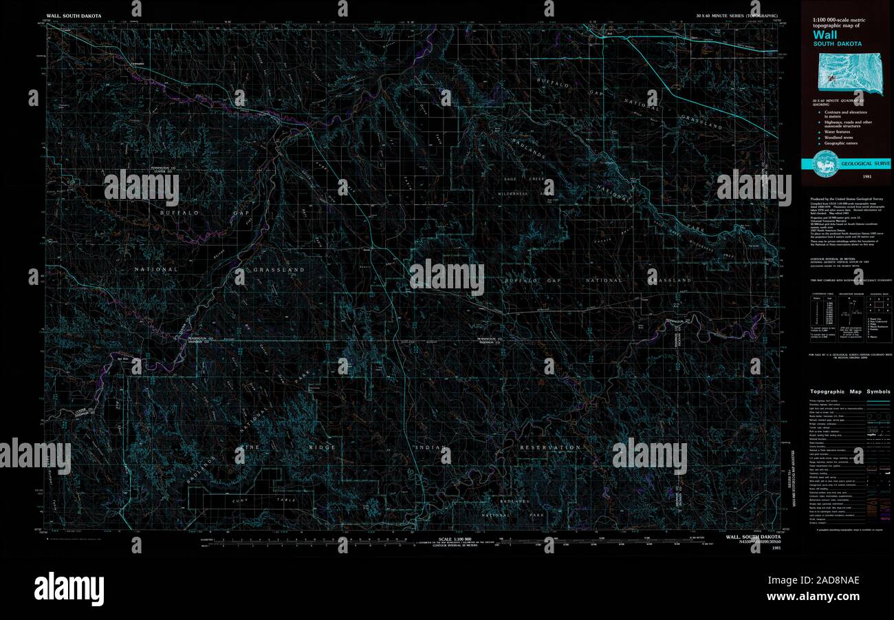 Map of wall south dakota hi-res stock photography and images - Alamy
