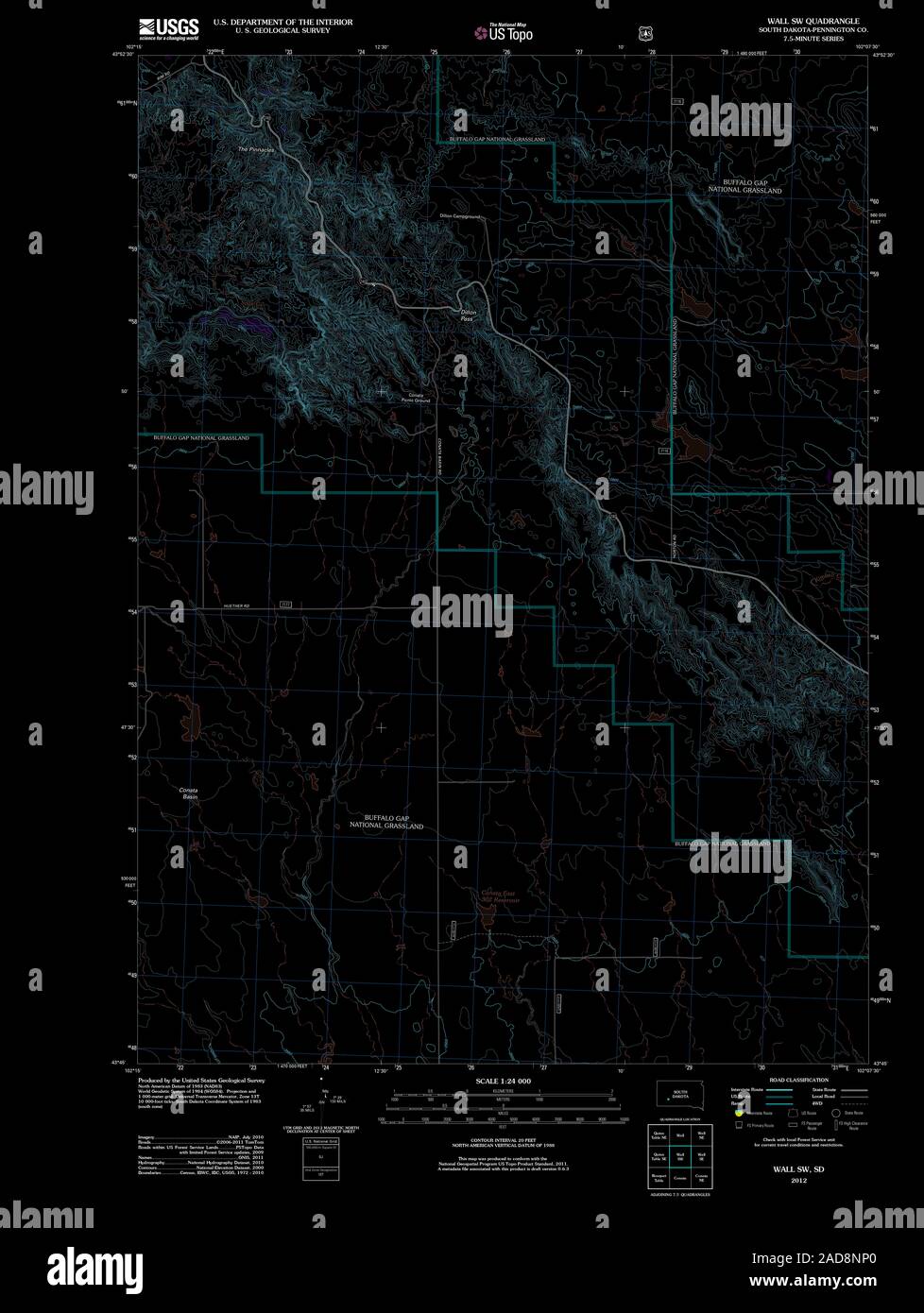 Map of wall south dakota hi-res stock photography and images - Alamy