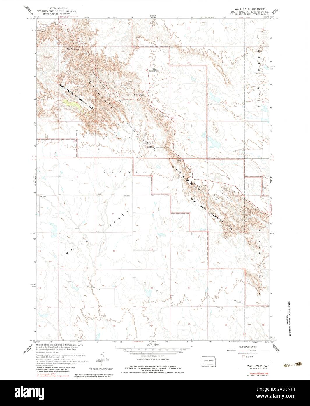 Map of wall south dakota hi-res stock photography and images - Alamy
