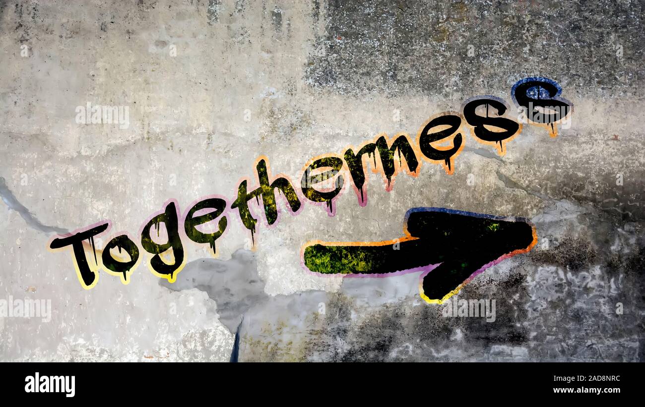 Wall Graffiti to Togetherness Stock Photo - Alamy