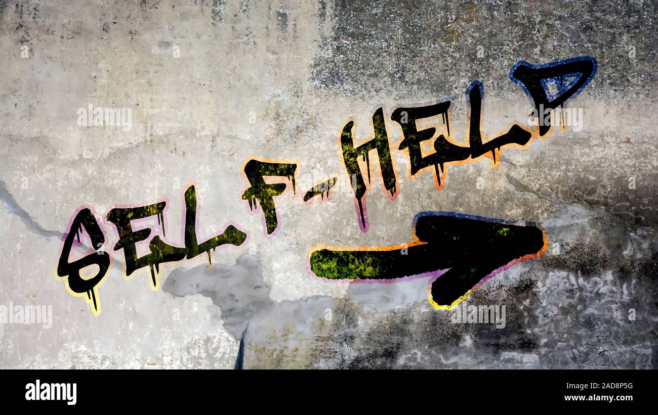 Wall Graffiti to Self-Help Stock Photo - Alamy