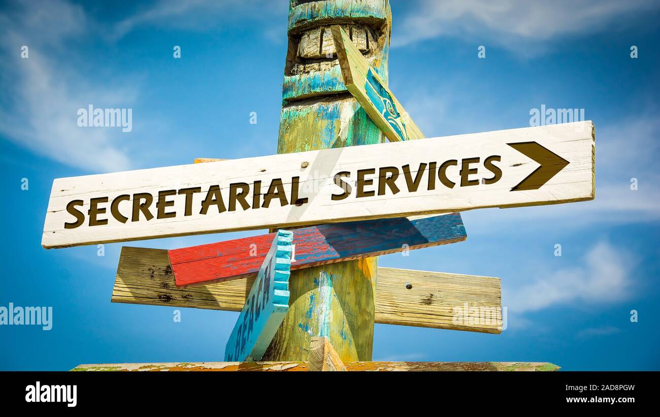 Street Sign SECRETARIAL SERVICES Stock Photo - Alamy