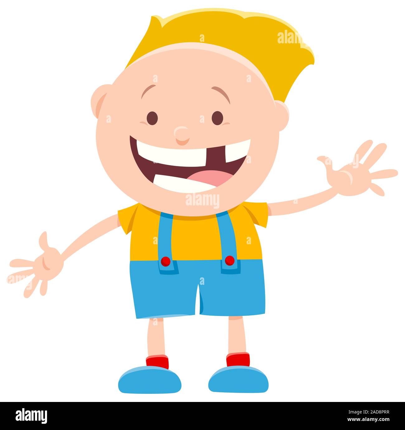 happy little boy character cartoon illustration Stock Photo - Alamy