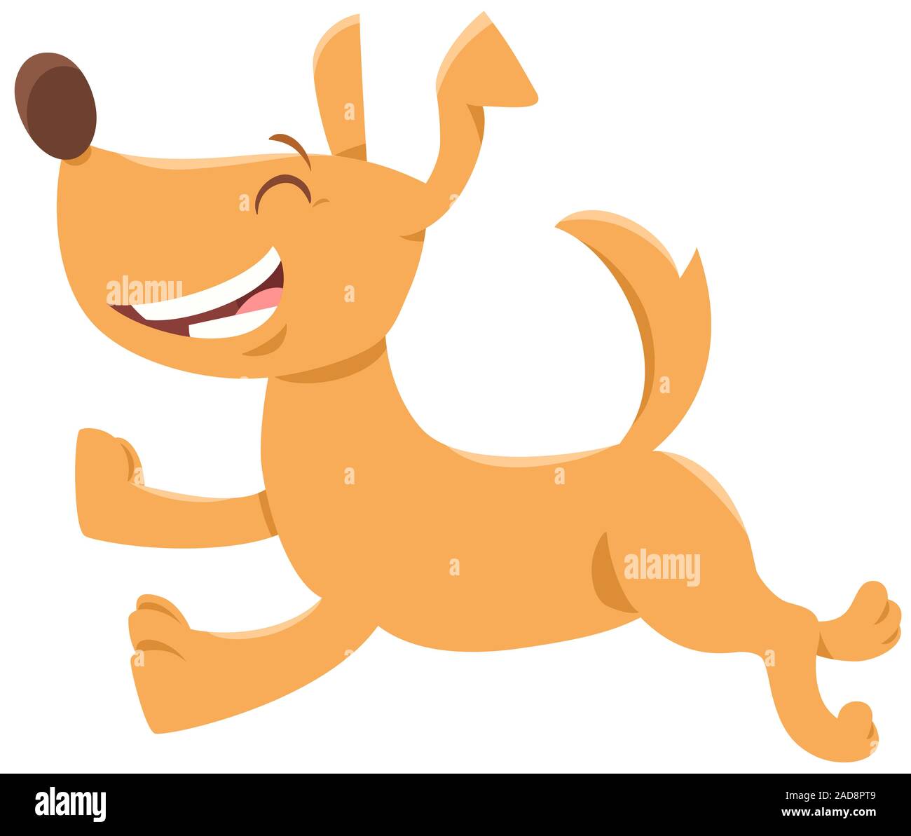 running dog or puppy cartoon character Stock Photo - Alamy