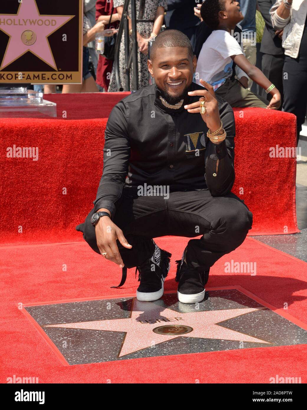 LOS ANGELES, CA. September 7, 2016: Singer/actor Usher at his Hollywood ...