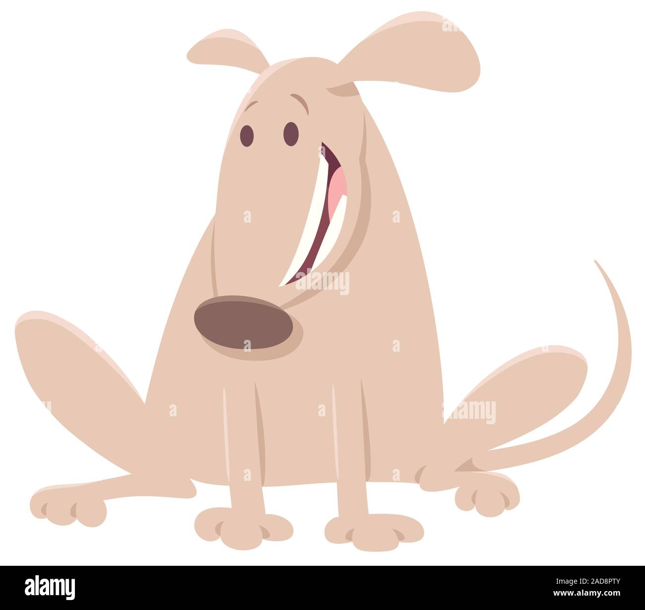 beige dog funny cartoon character Stock Photo - Alamy