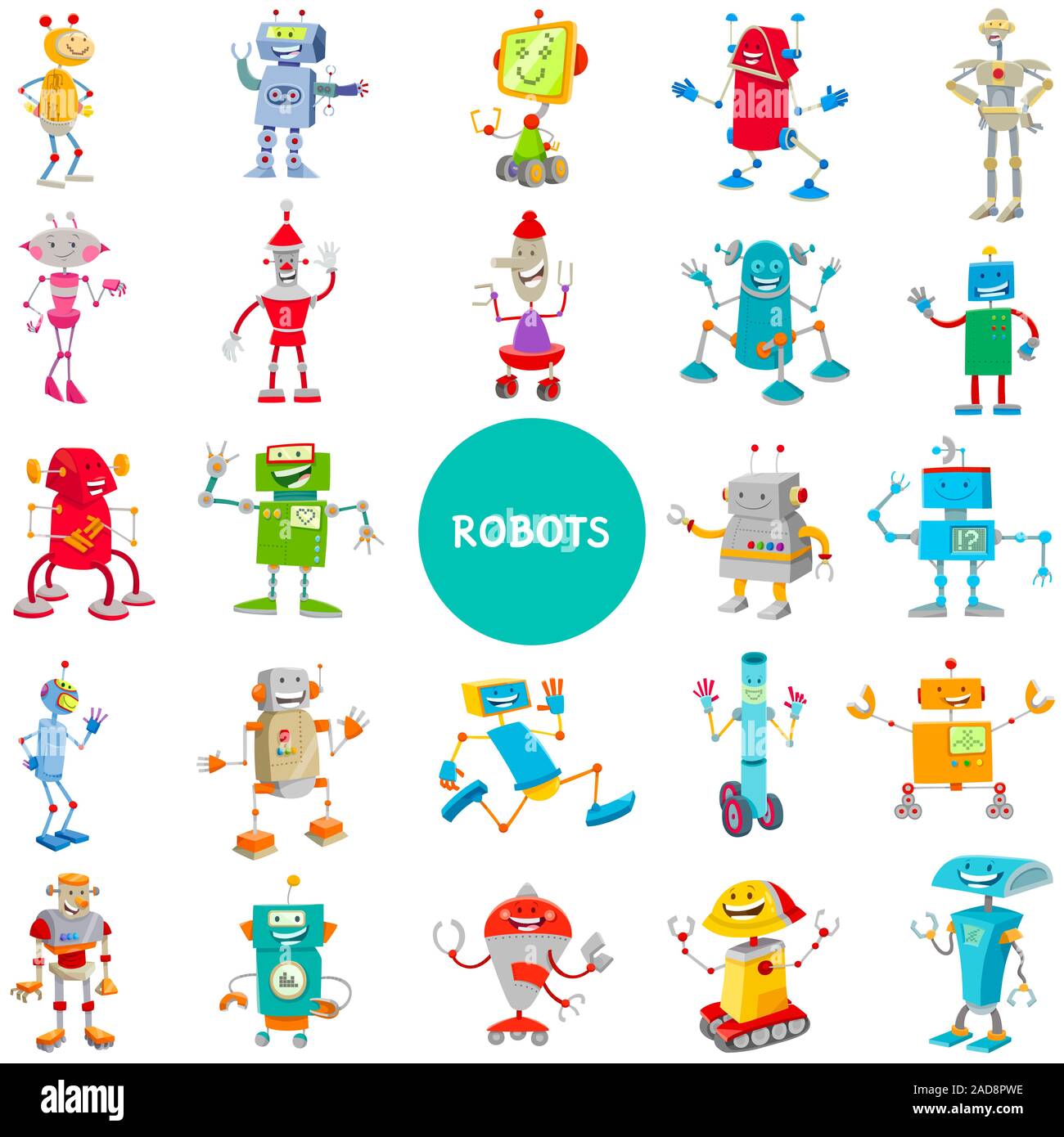 Set character robot characters Cut Out Stock Images & Pictures - Alamy