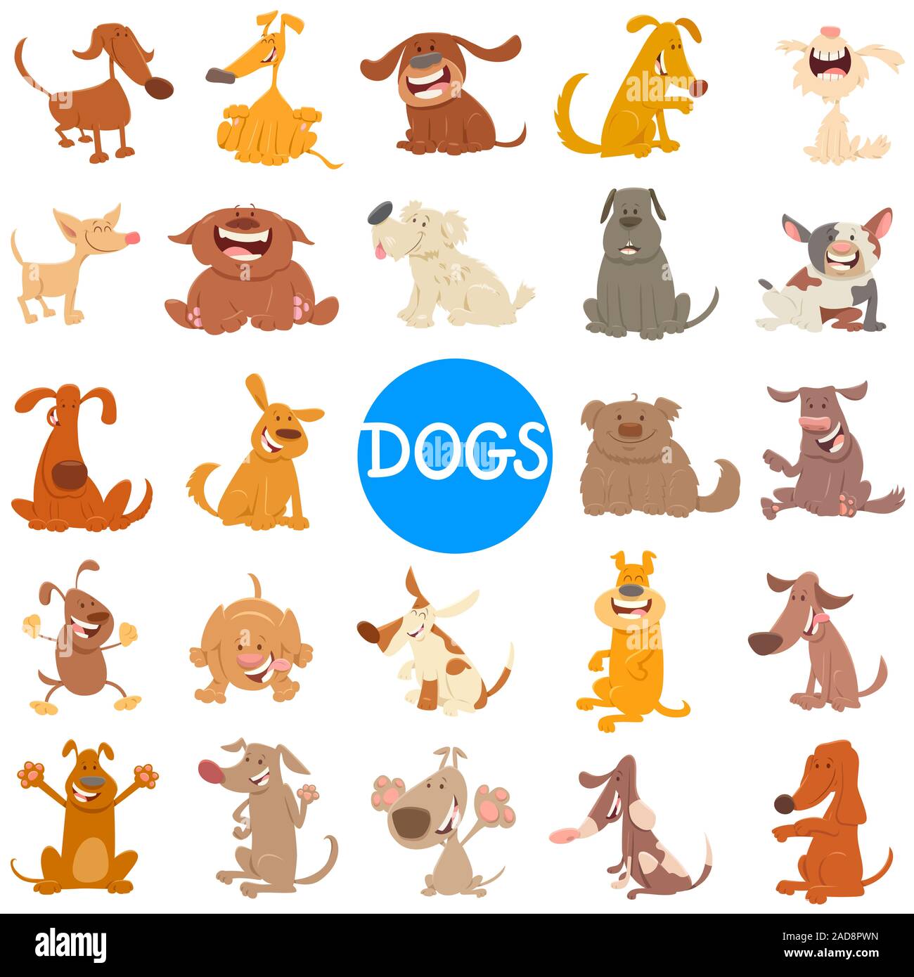 comic dog characters large set Stock Photo - Alamy