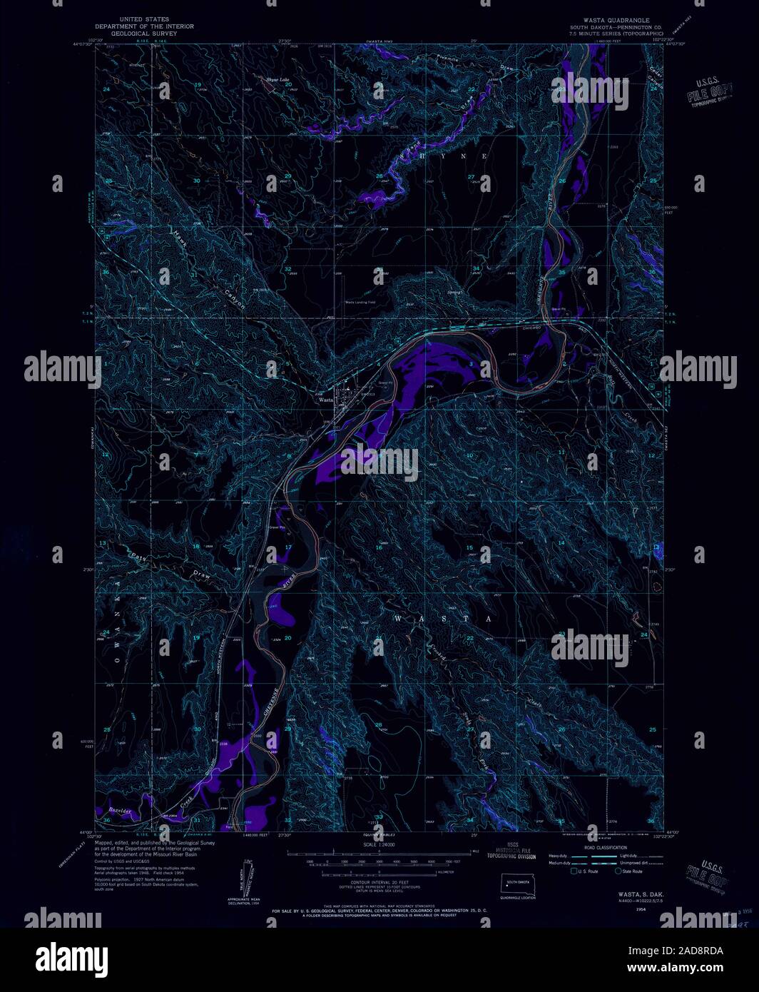 Map of wasta south dakota hi-res stock photography and images - Alamy