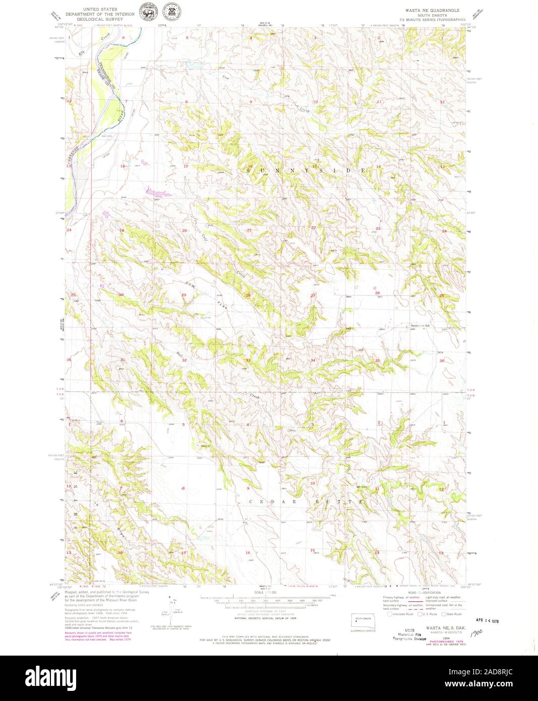 Map of wasta south dakota hi-res stock photography and images - Alamy