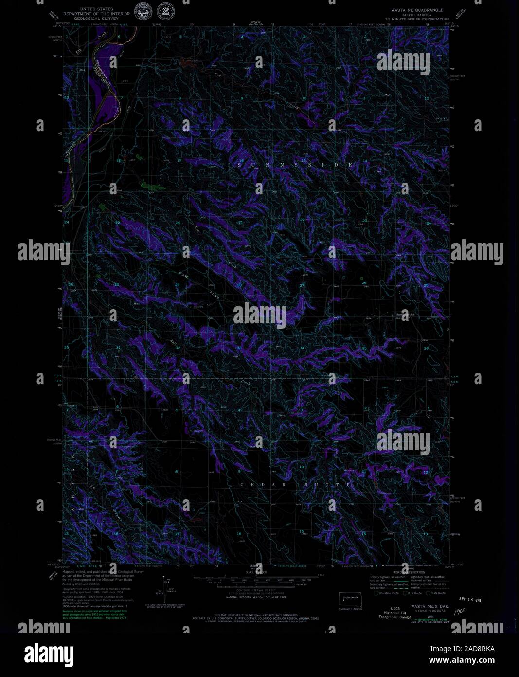 Map of wasta south dakota hi-res stock photography and images - Alamy