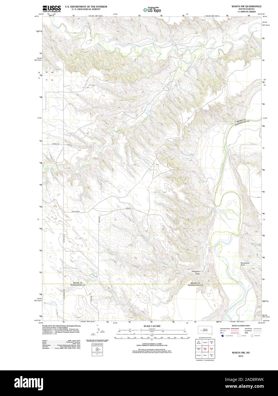 Map of wasta south dakota hi-res stock photography and images - Alamy