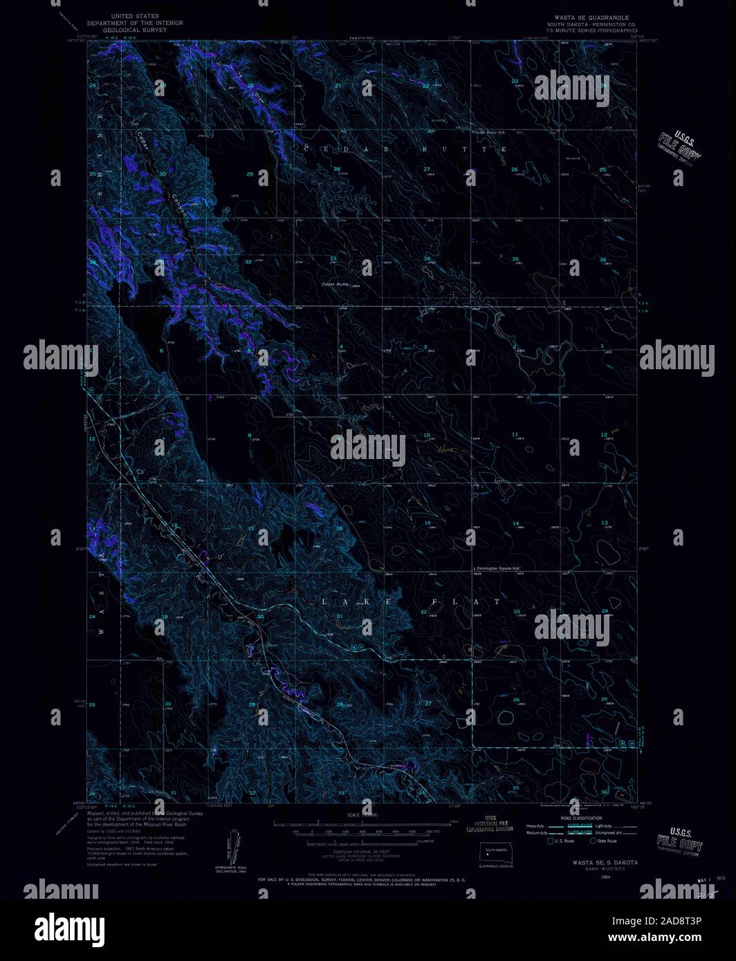 Map of wasta south dakota hi-res stock photography and images - Alamy