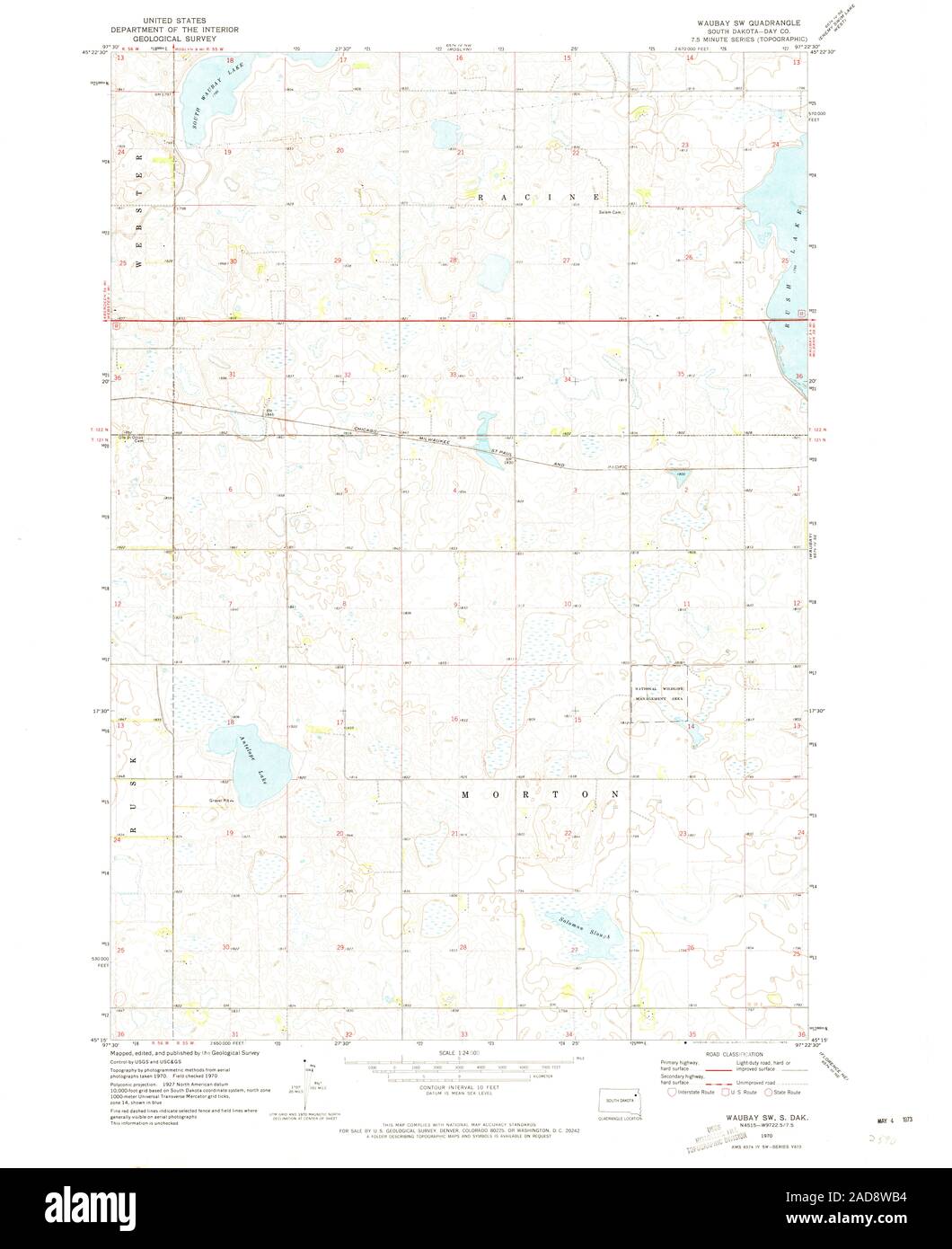 Map of waubay hi-res stock photography and images - Alamy
