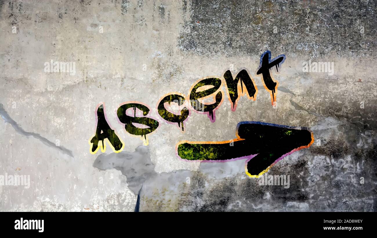 Wall Graffiti to Ascent Stock Photo - Alamy