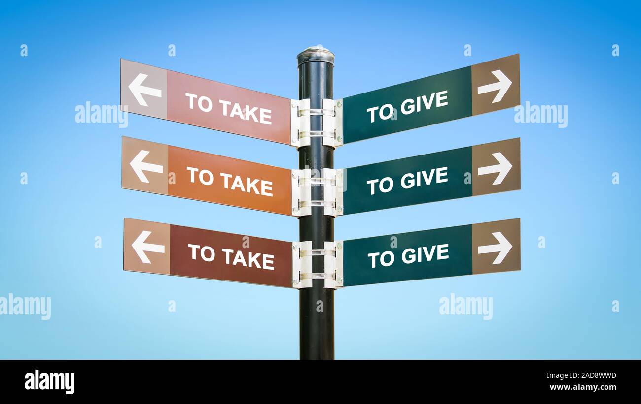 Give and take road sign hi-res stock photography and images - Alamy