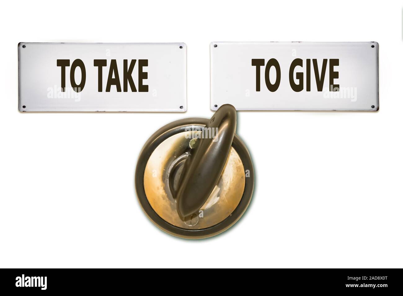 Street Sign to TO GIVE versus TO TAKE Stock Photo - Alamy
