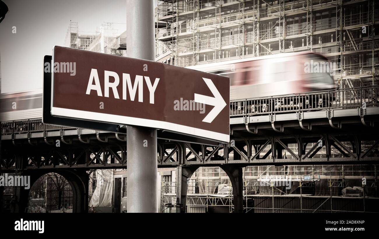 Street Sign to Army Stock Photo - Alamy