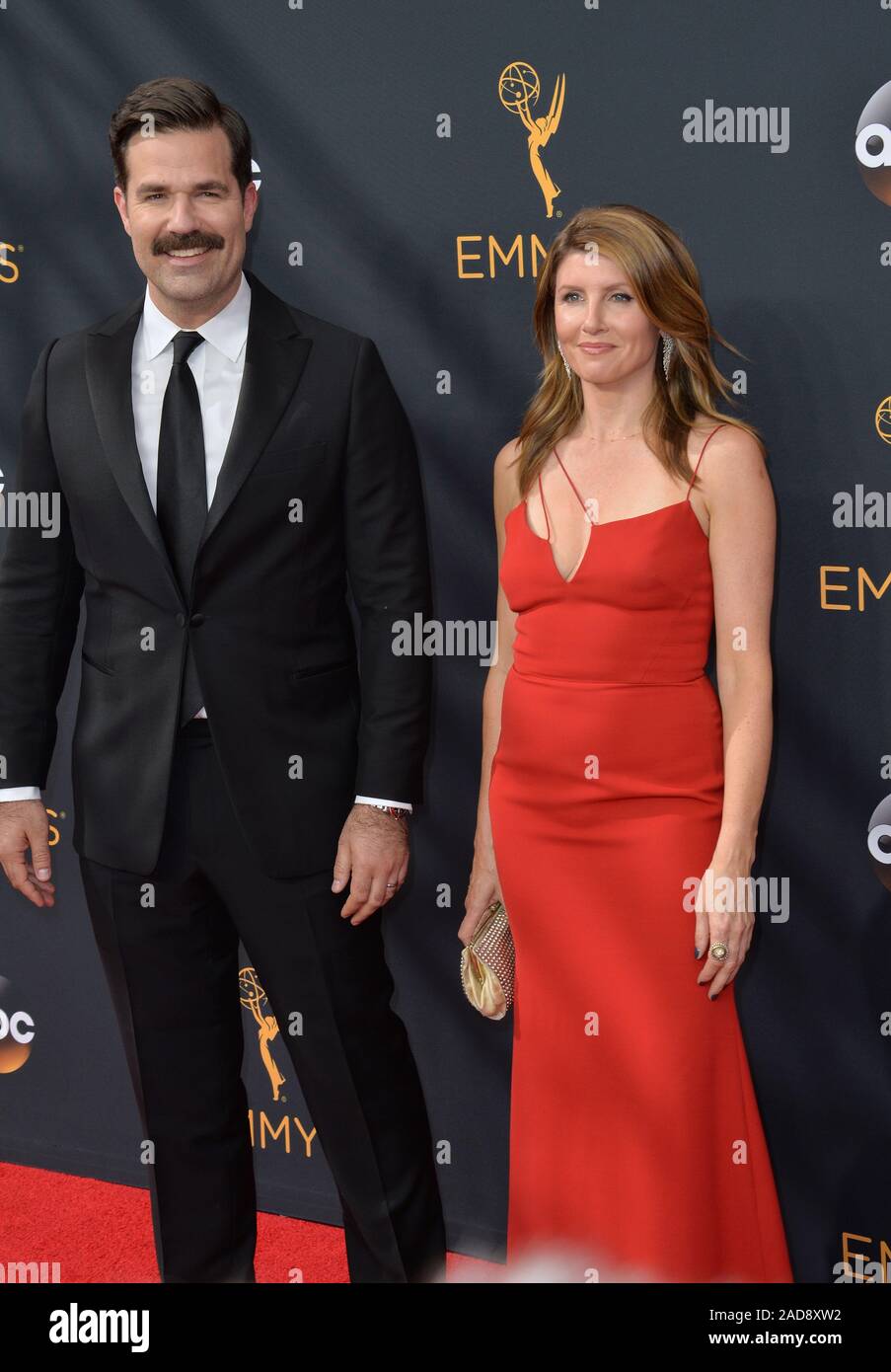 LOS ANGELES, CA. September 18, 2016: Actress Sharon Horgan & actor Rob ...