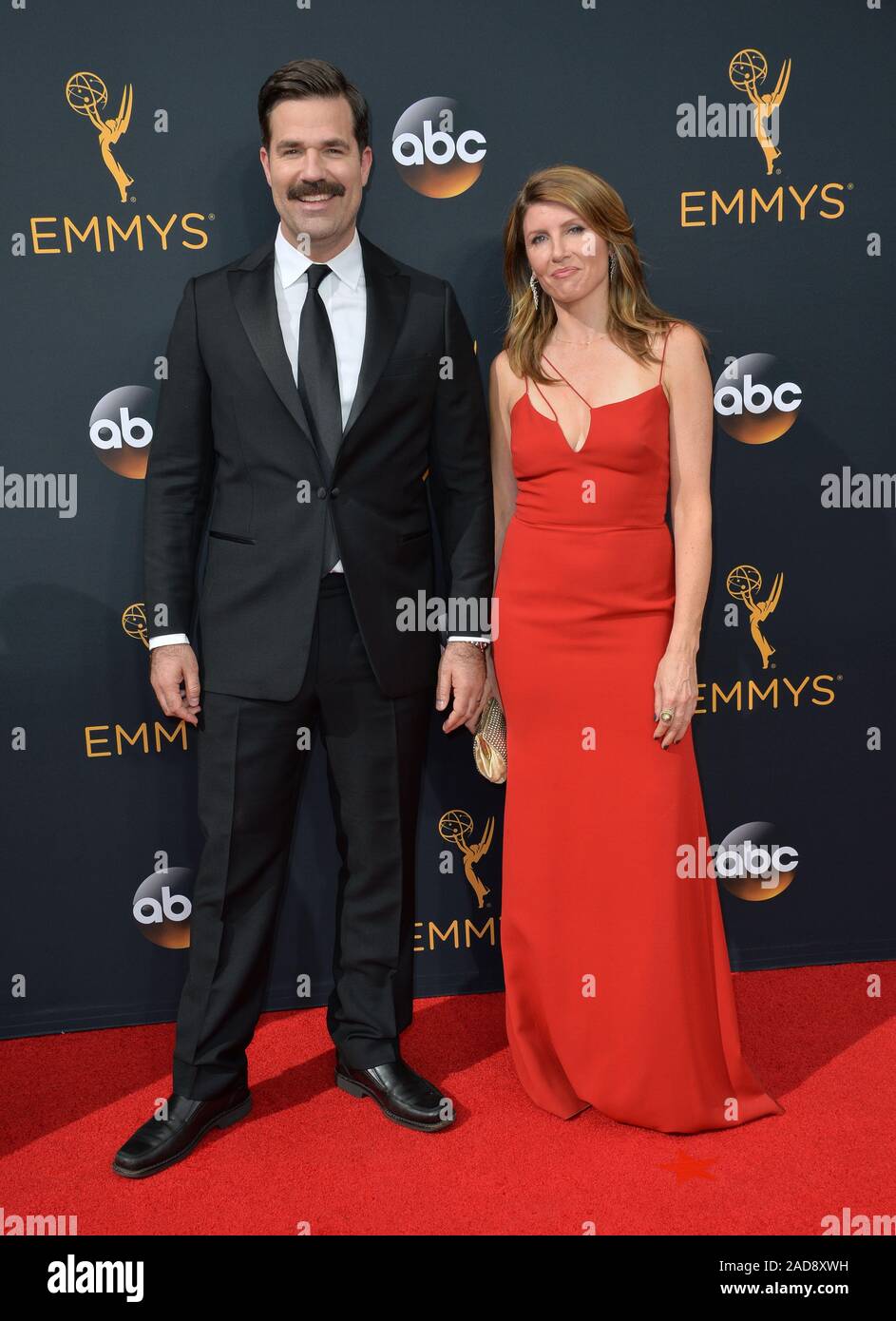 LOS ANGELES, CA. September 18, 2016: Actress Sharon Horgan & actor Rob ...