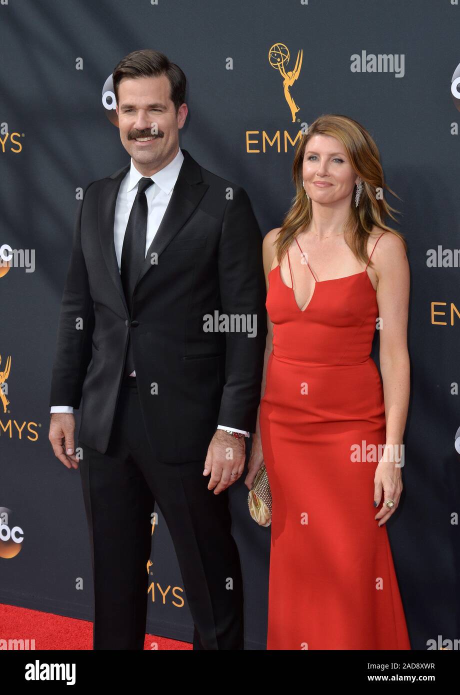 LOS ANGELES, CA. September 18, 2016: Actress Sharon Horgan & actor Rob ...