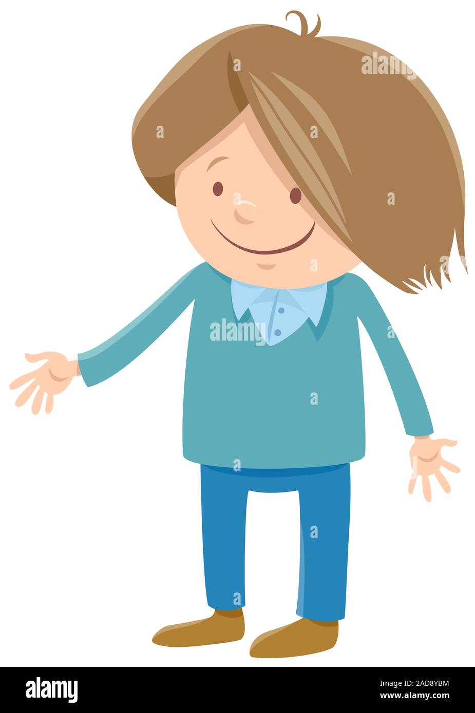 funny boy cartoon character illustration Stock Photo - Alamy