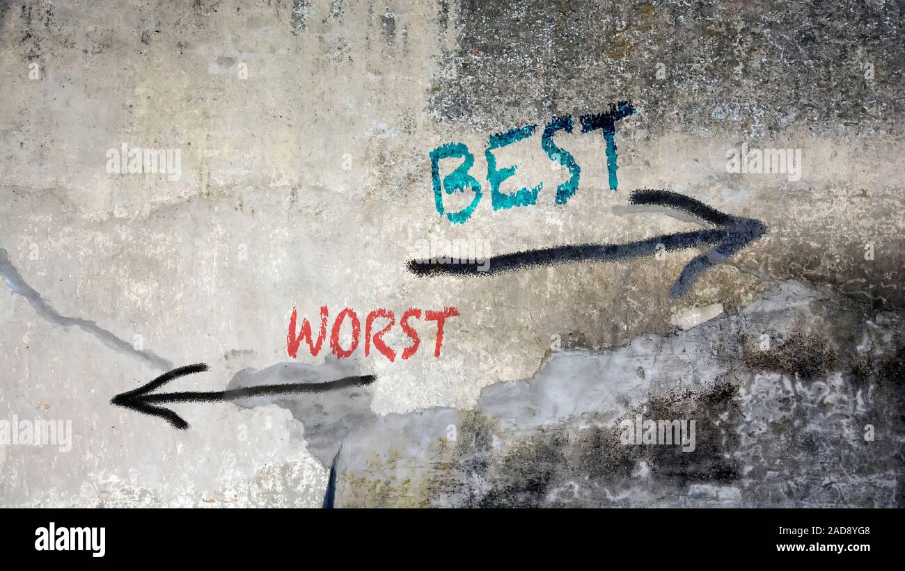 Wall Graffiti Best versus Worst Stock Photo - Alamy