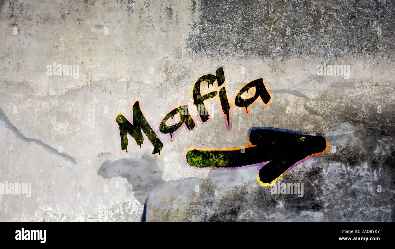 Wall Graffiti to Mafia Stock Photo - Alamy