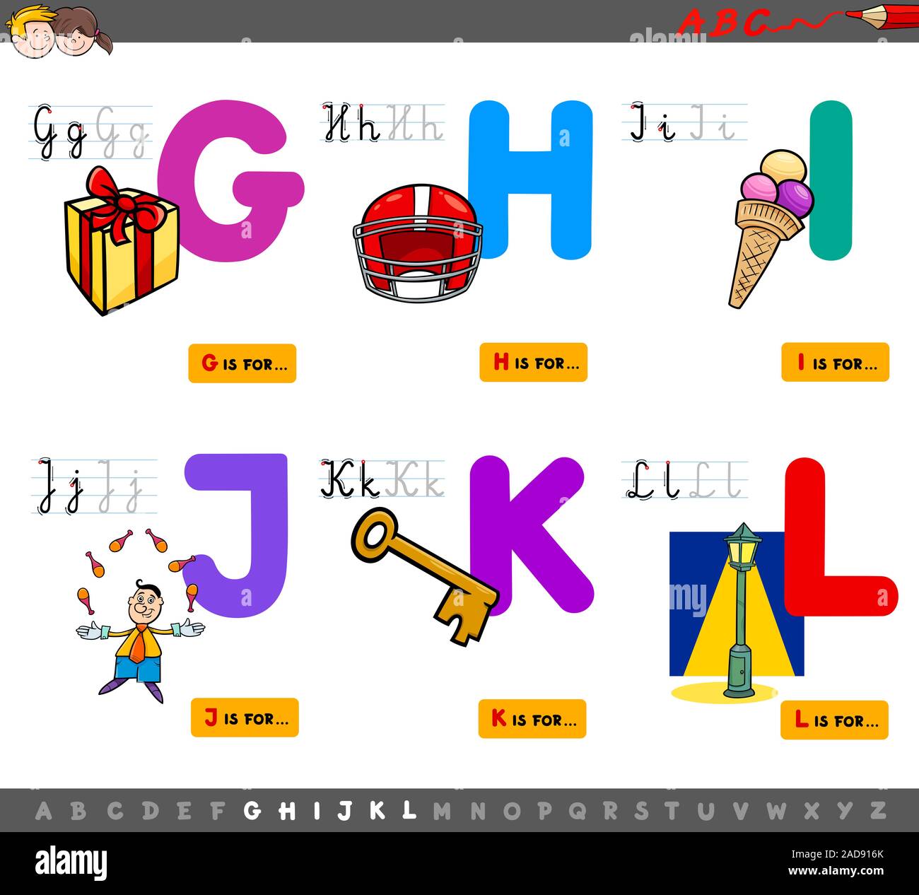educational cartoon alphabet letters for children Stock Photo - Alamy