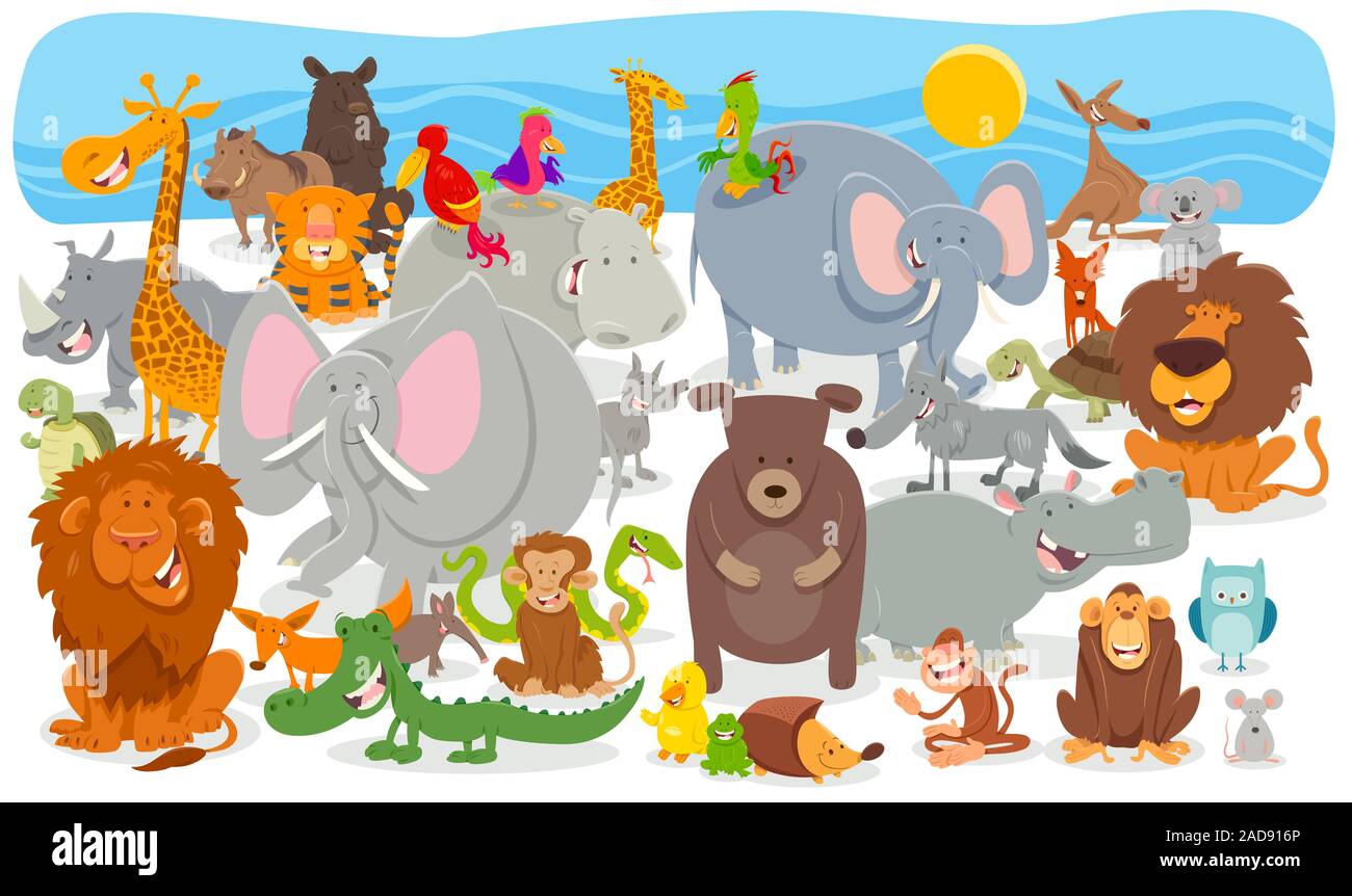 Zoo animals crowd Cut Out Stock Images & Pictures - Alamy