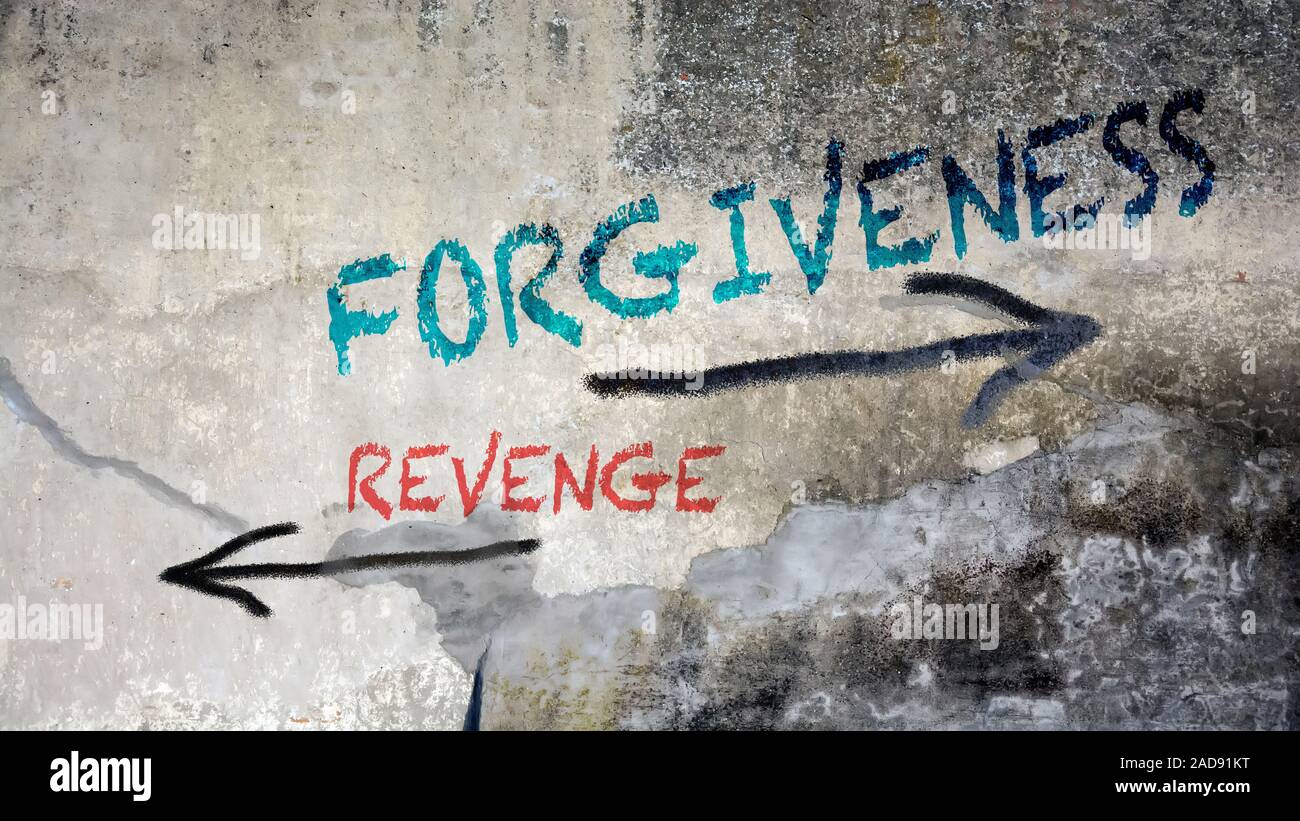 Wall Graffiti to Forgiveness versus Revenge Stock Photo - Alamy
