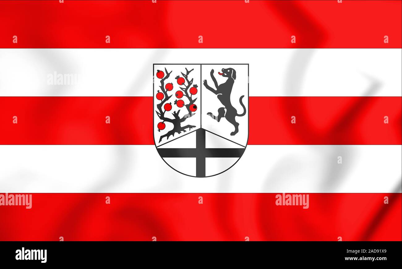 3D Flag of Delbruck (North Rhine-Westphalia), Germany. 3D Illustration ...