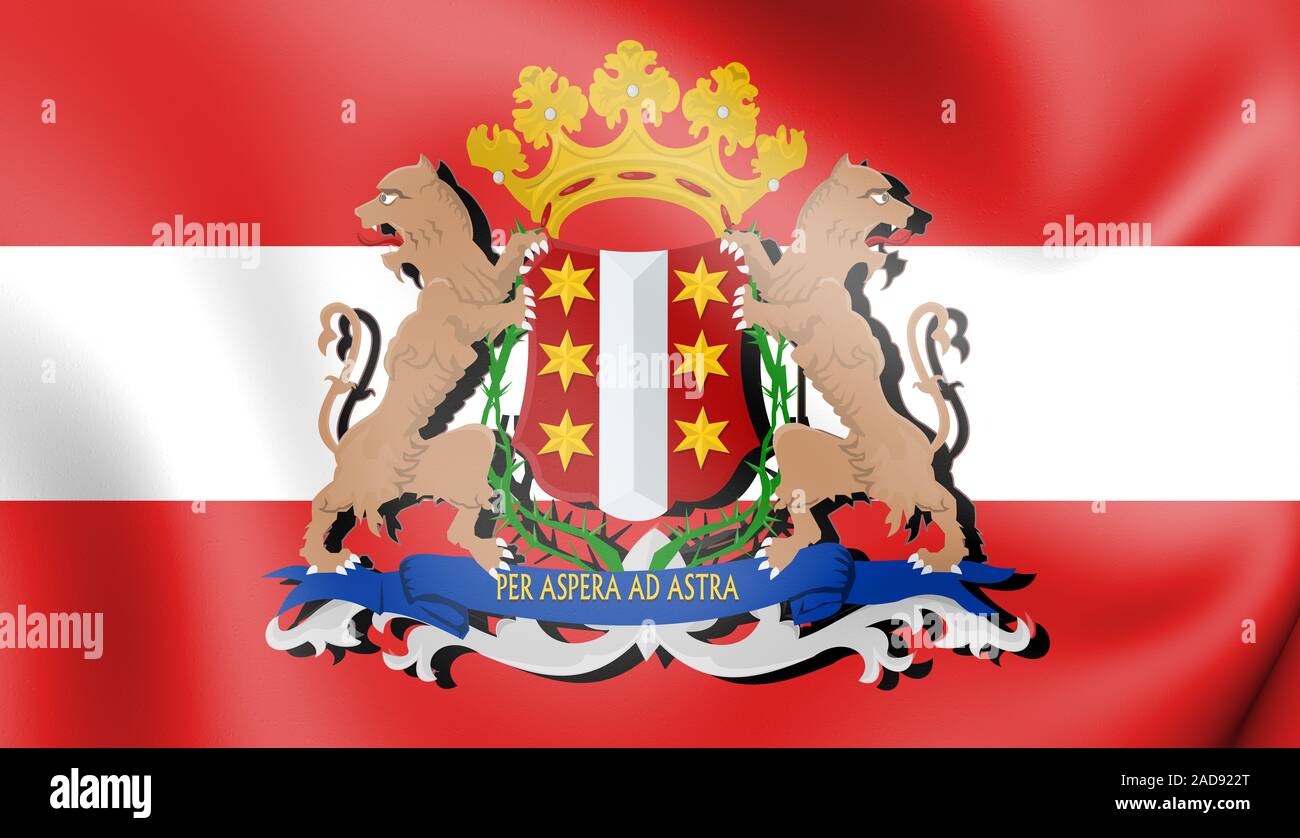 3D Flag of Gouda (South Holland), Netherlands. 3D Illustration Stock ...