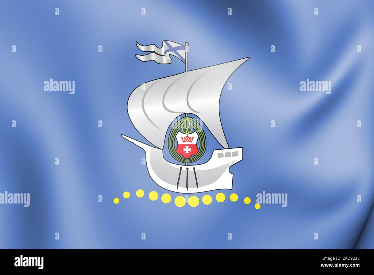 3D Flag of Kaliningrad, Russia. 3D Illustration Stock Photo - Alamy