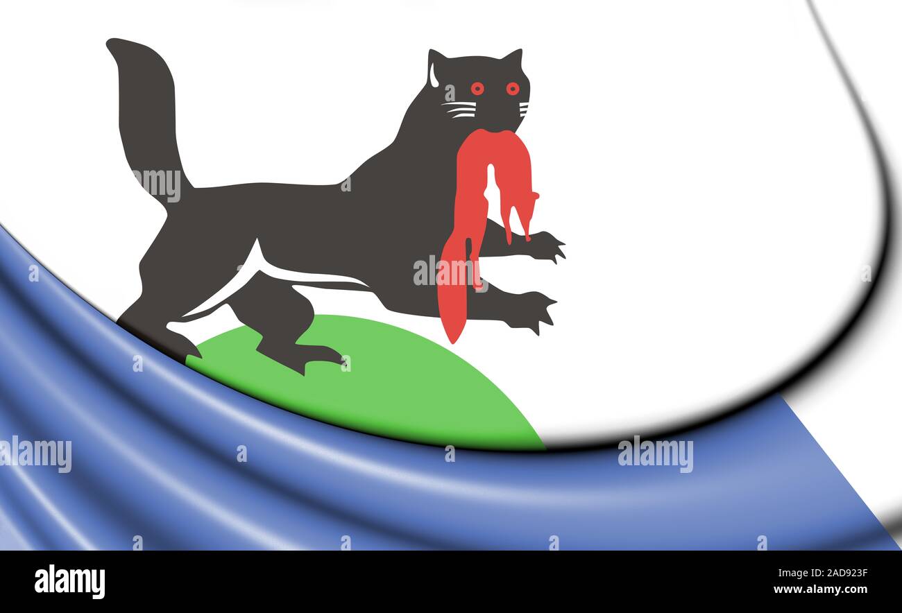 3D Flag of Irkutsk (Irkutsk Oblast), Russia. 3D Illustration Stock ...