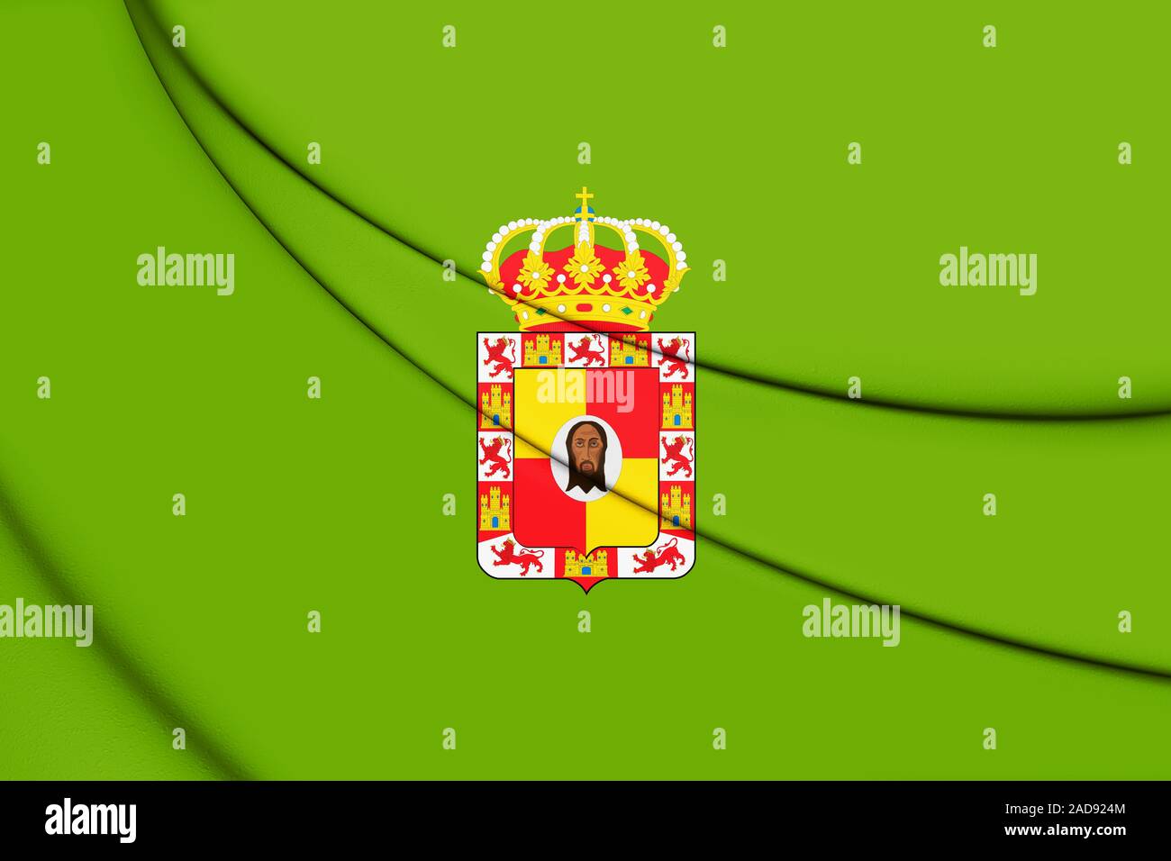 3D flag of Jaen Province, Spain. 3D Illustration Stock Photo - Alamy