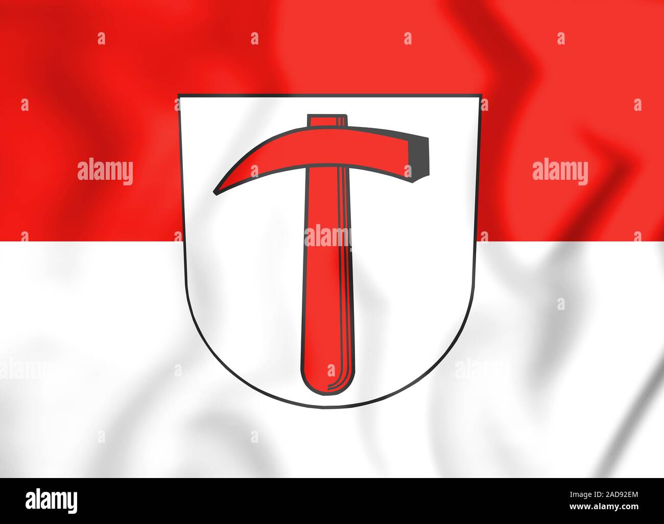 3D Flag of Neuenstein (Baden-Wurttemberg), Germany. 3D Illustration ...