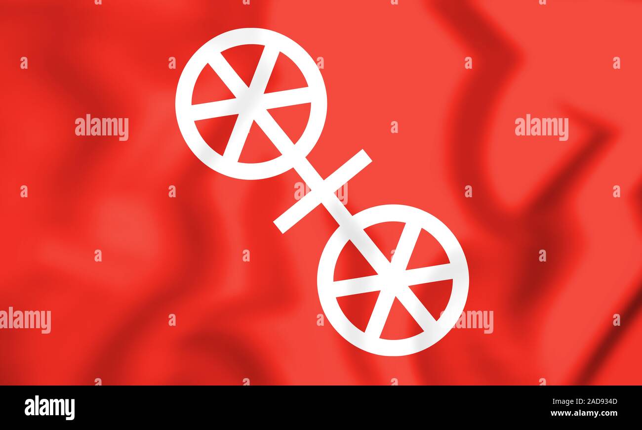 3D Flag of Mainz (Rhineland-Palatinate), Germany. 3D Illustration Stock ...