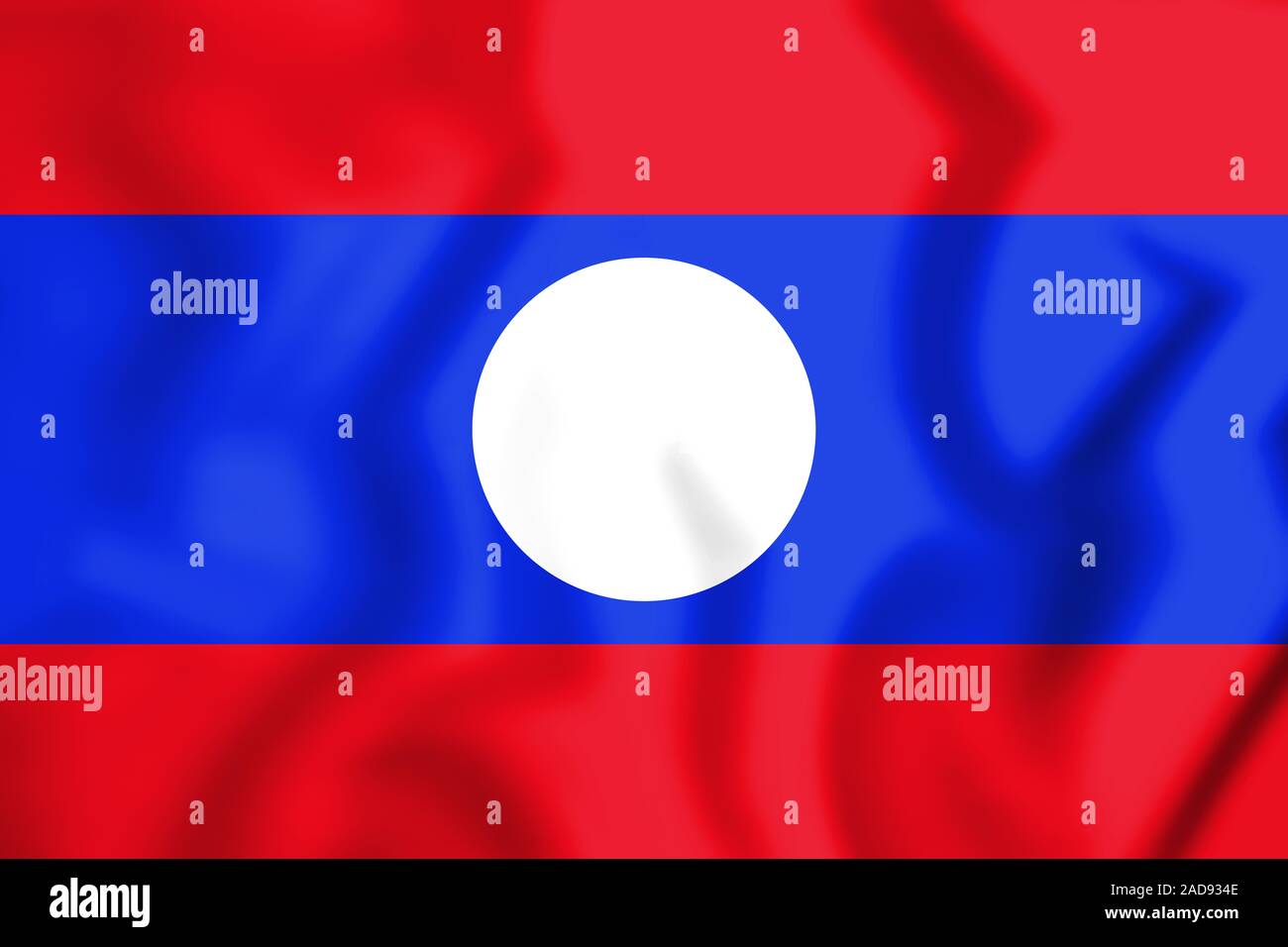 3D Flag of Laos. 3D Illustration Stock Photo - Alamy