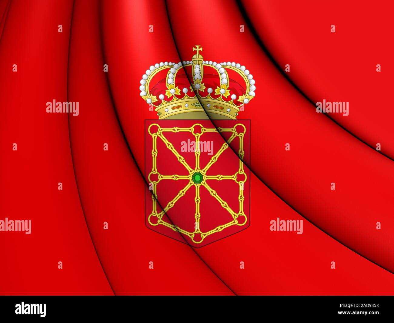 3D Flag of Navarra, Spain. 3D Illustration Stock Photo - Alamy