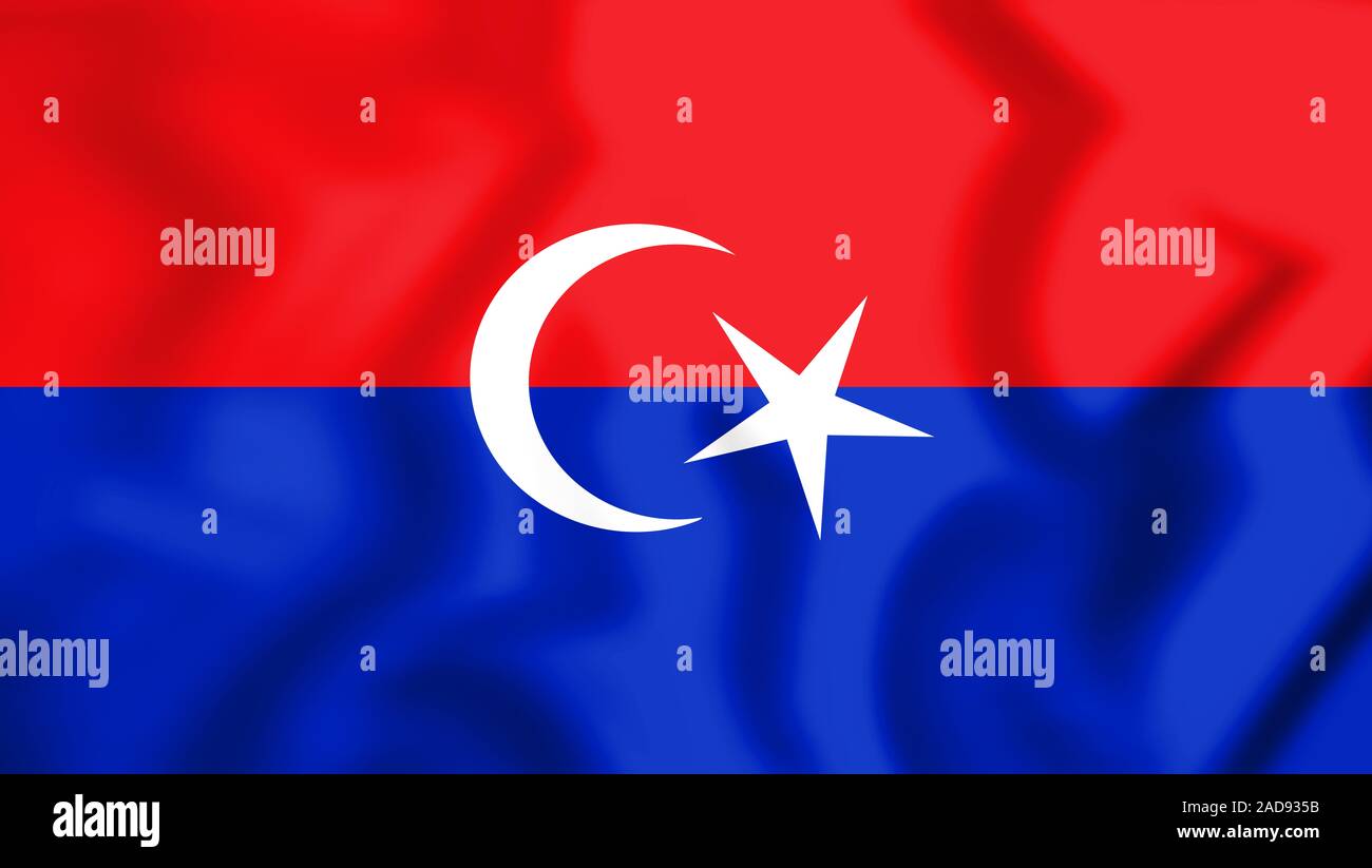 3D Flag of Pontian District (Johor), Malaysia. 3D Illustration Stock ...