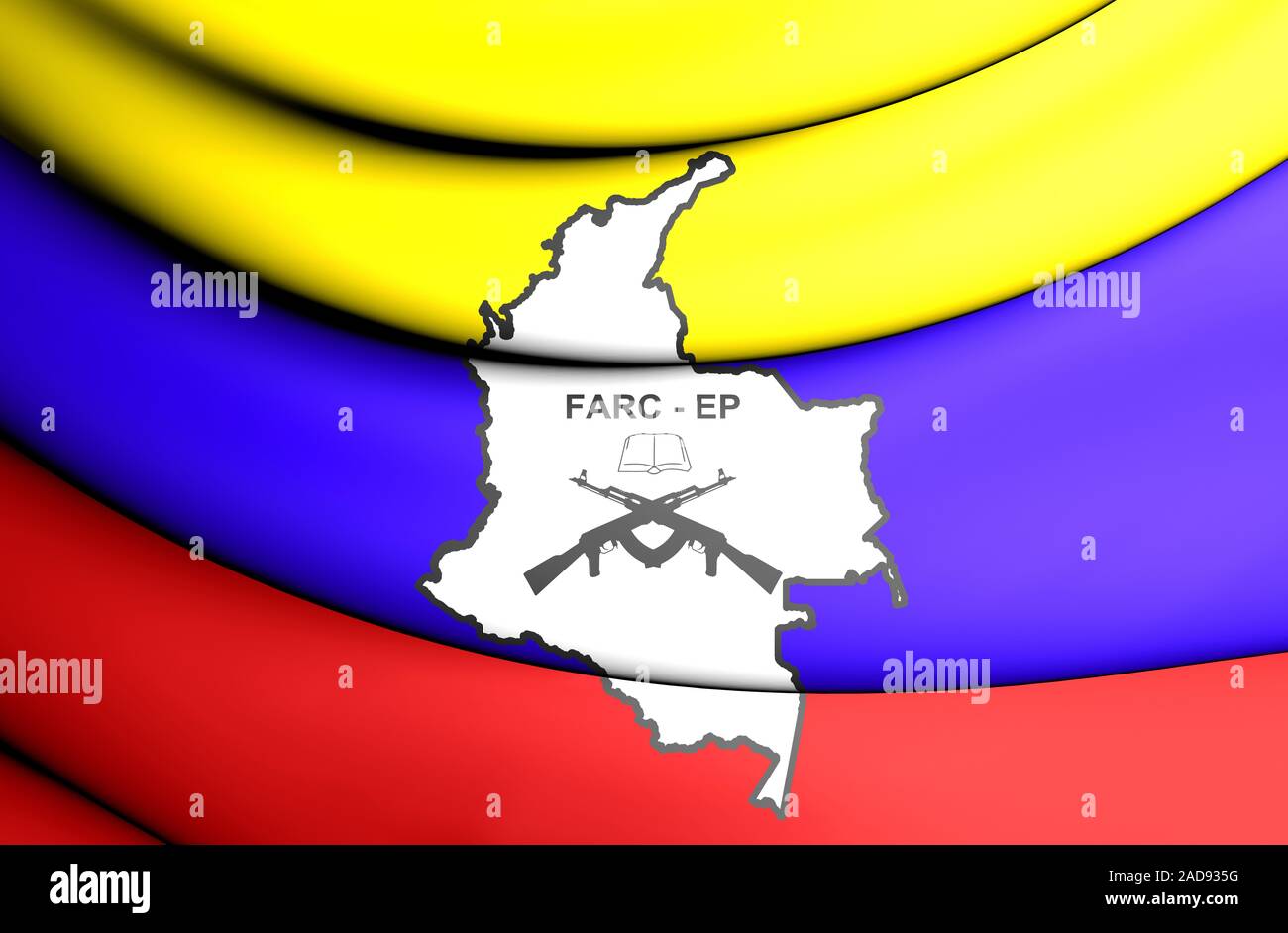 3D Flag of the FARC-EP. 3D Illustration Stock Photo - Alamy