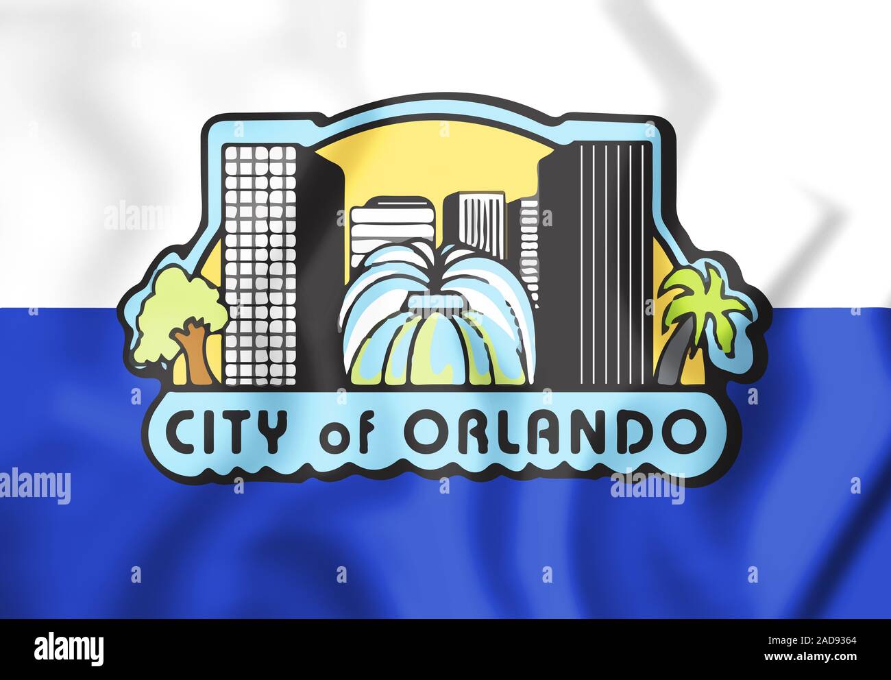 3D Flag of Orlando, Florida (variant). USA. 3D Illustration Stock Photo ...