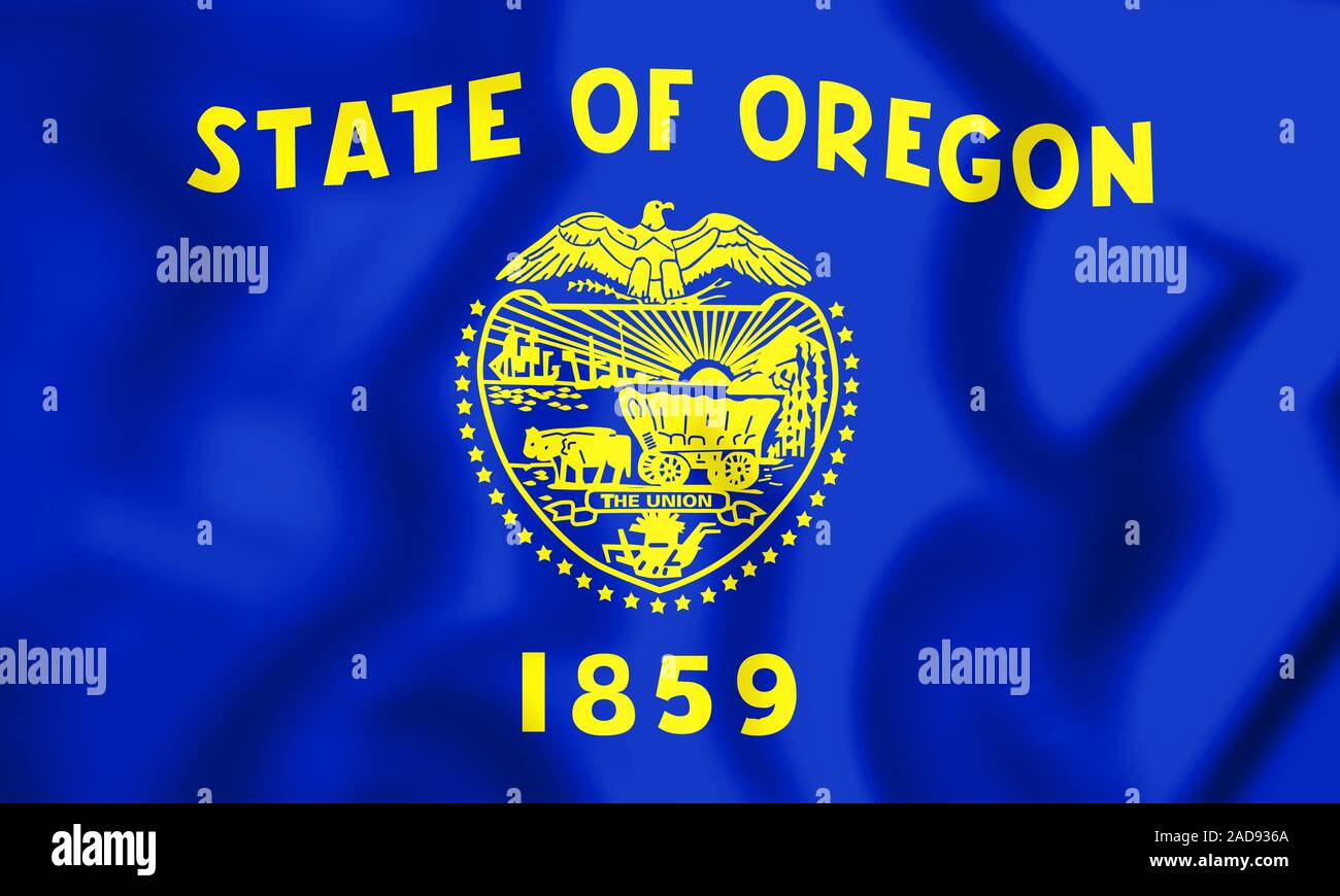 3D Flag of Oregon, USA. 3D Illustration Stock Photo - Alamy