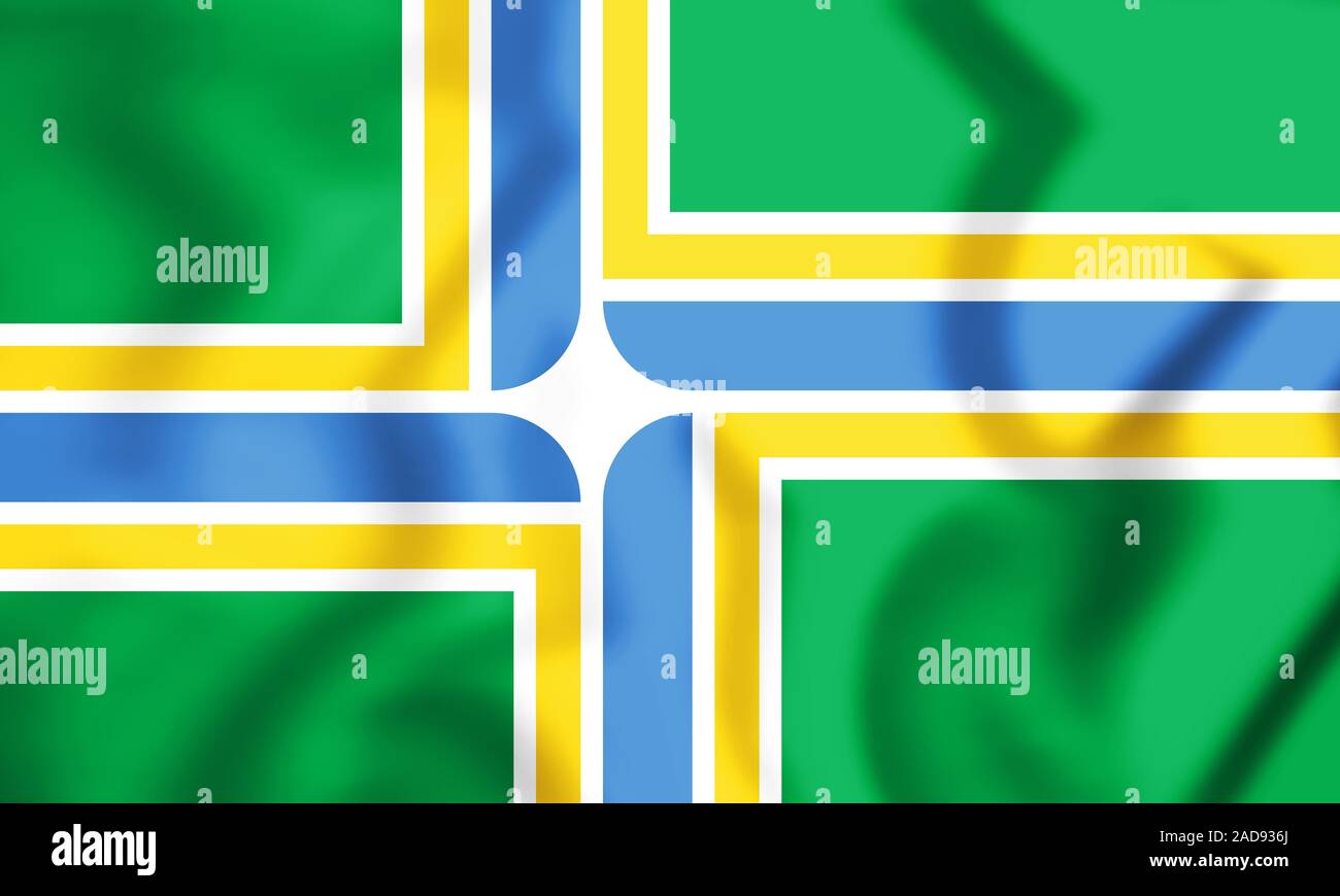 3D Flag of Portland (Oregon), USA. 3D Illustration Stock Photo - Alamy