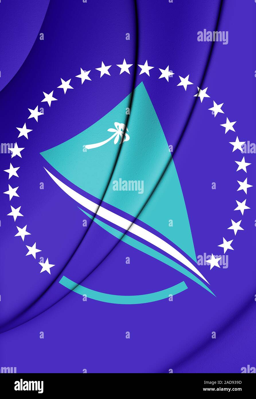 3D flag of Pacific Community. 3D Illustration Stock Photo - Alamy